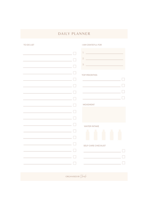 Daily Planner Notepad – Organised By Charli